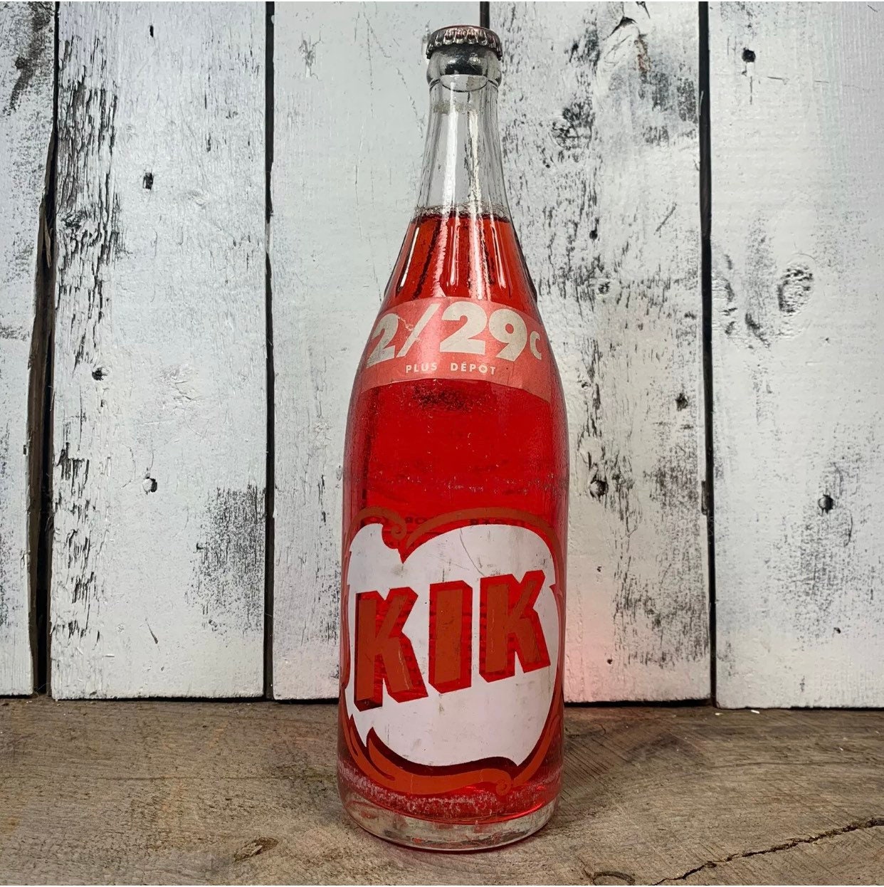 Vintage kik cola bottle strawberry | Etsy