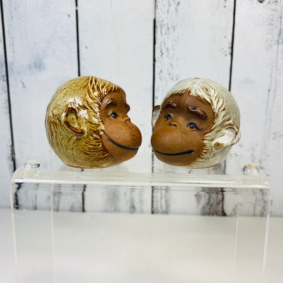 Vintage Salt and Pepper Monkey Head | Etsy