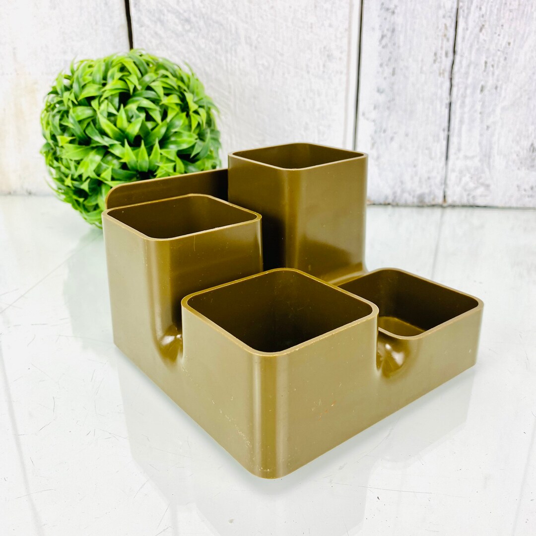 Vintage Plastic Desk Storage - Etsy