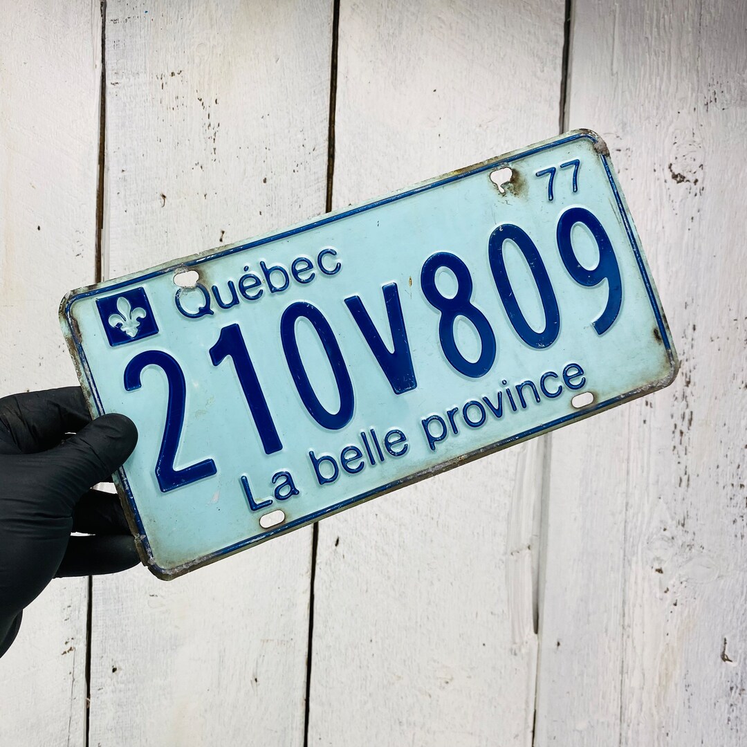 Vintage 1977 Blue Quebec License Plate - Etsy
