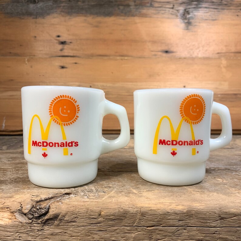 Mcdonalds Coffee mug Retro design Canadian design Fire King | Etsy