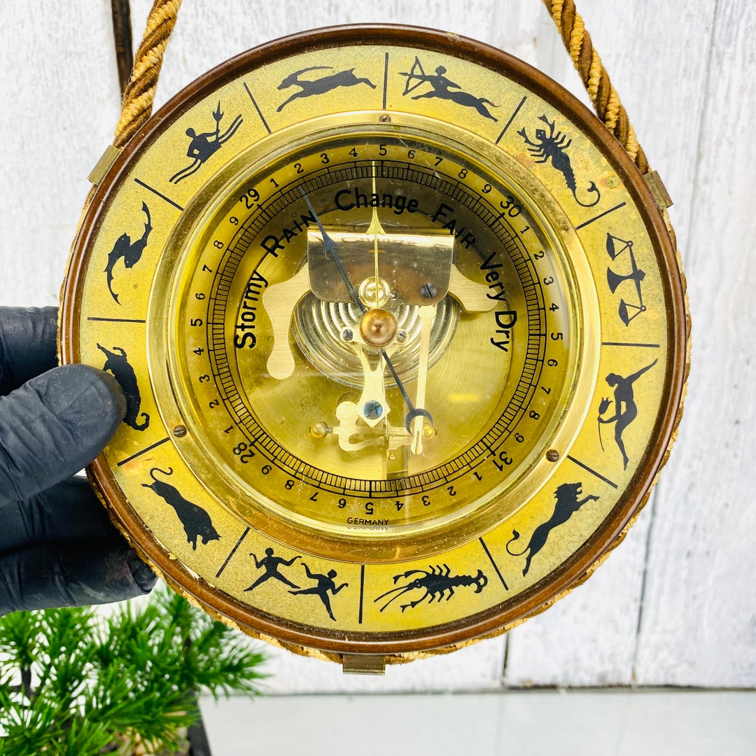 Vintage German barometer zodiac sign - Etsy France