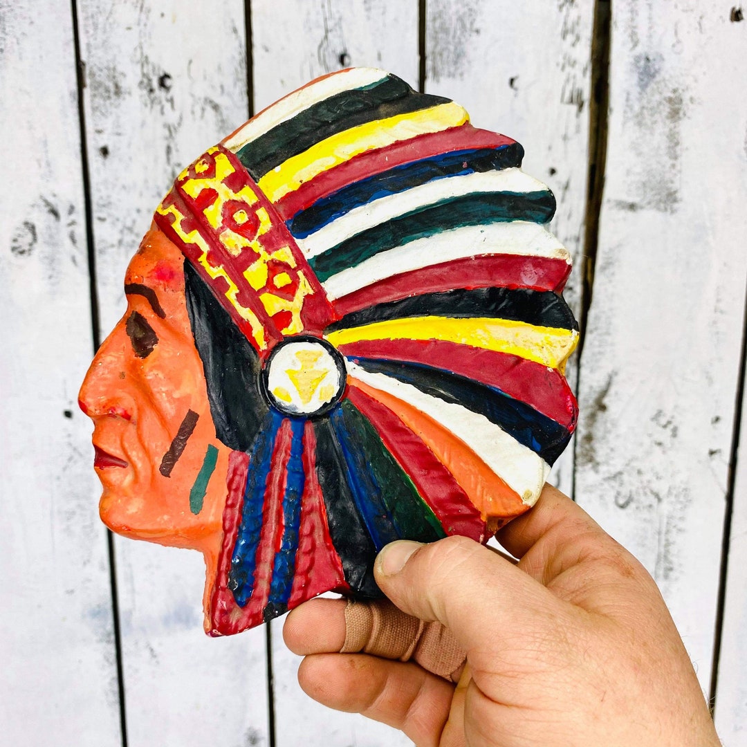 Vintage First Nation Chief, Head Pottery Decoration, Hand Paint - Etsy