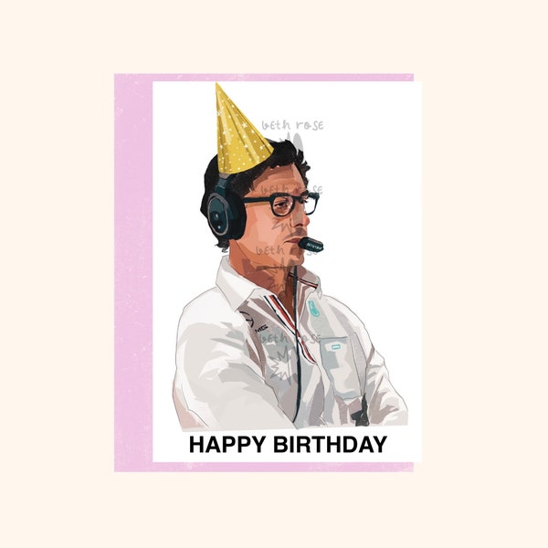 Toto Wolff Birthday Card - Etsy