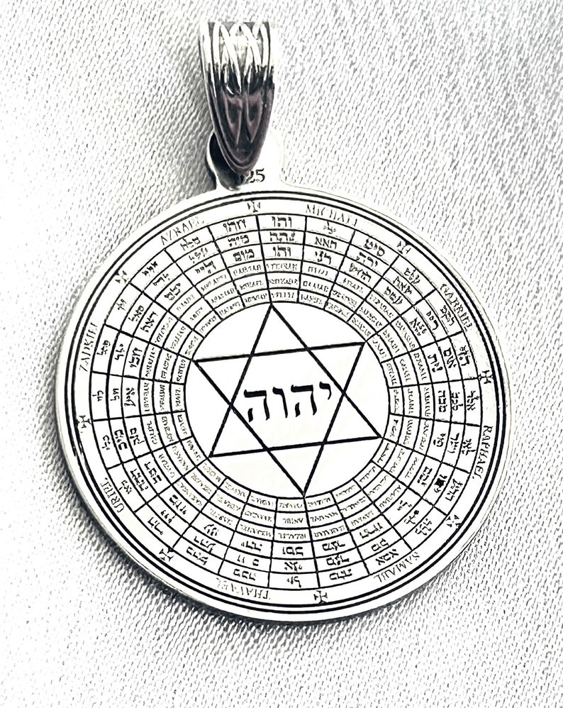Talisman 72 ANGELS / Kabbalah Talisman, 14k-9k Yellow Gold 925 Sterling ...