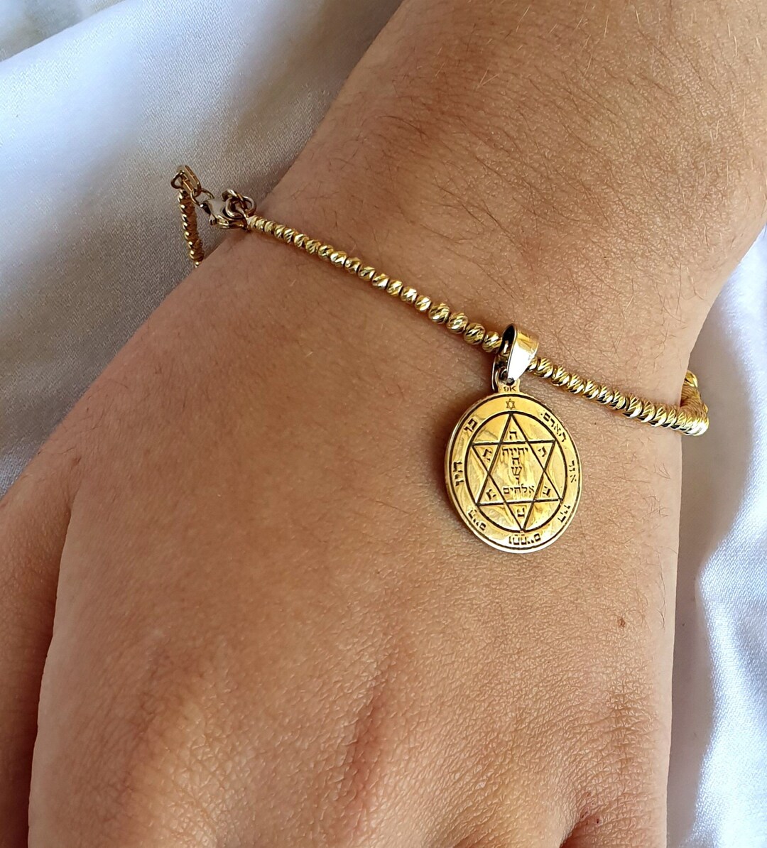 Amulet of Health Seal of King Pentacle King Solomon Pendant . Gold 9K ...