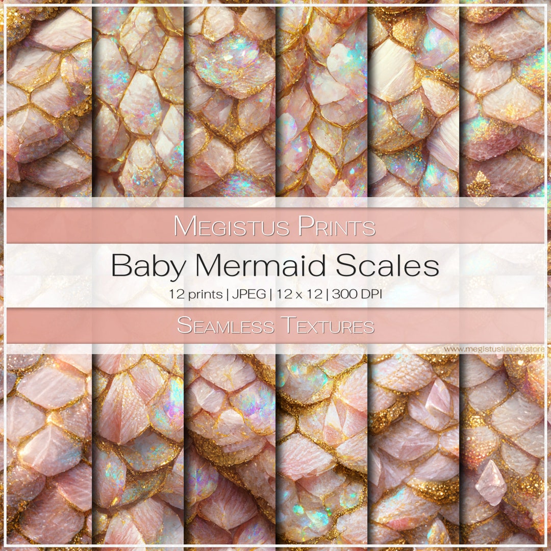 Baby Pink Mermaid Scales Digital Paper, 12 X 12, 300 DPI, Instant ...