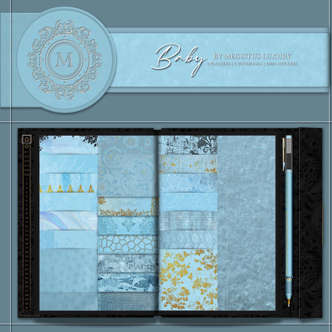 Baby Blue Coquette Digital Planner Soft Boy Cloud Theme School ...