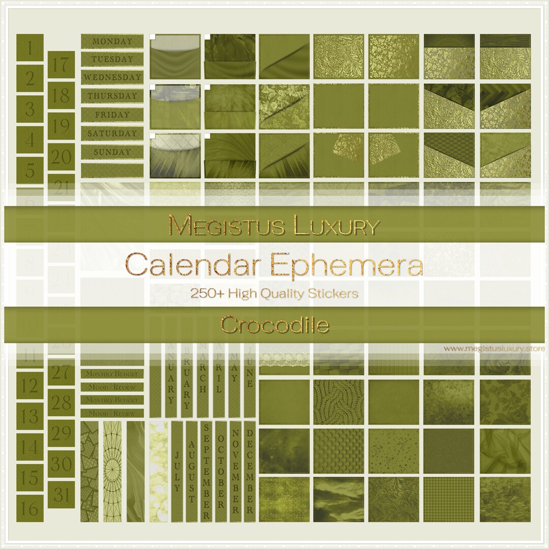 Digital Calendar Ephemera, Crocodile, Digital Planner, Goodnotes ...