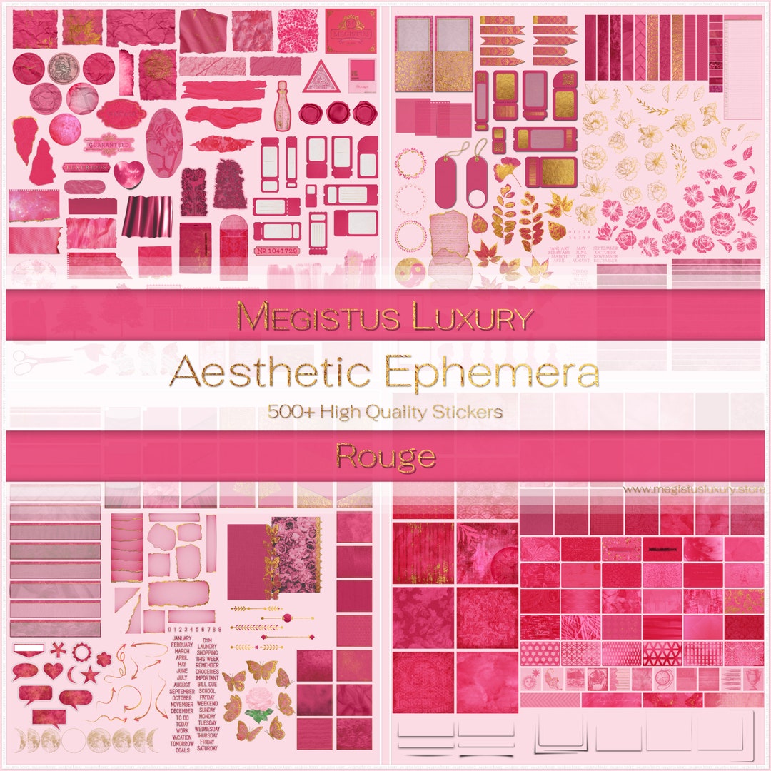 Digital Aesthetic Stickers Rouge Digital Planner Goodnotes - Etsy
