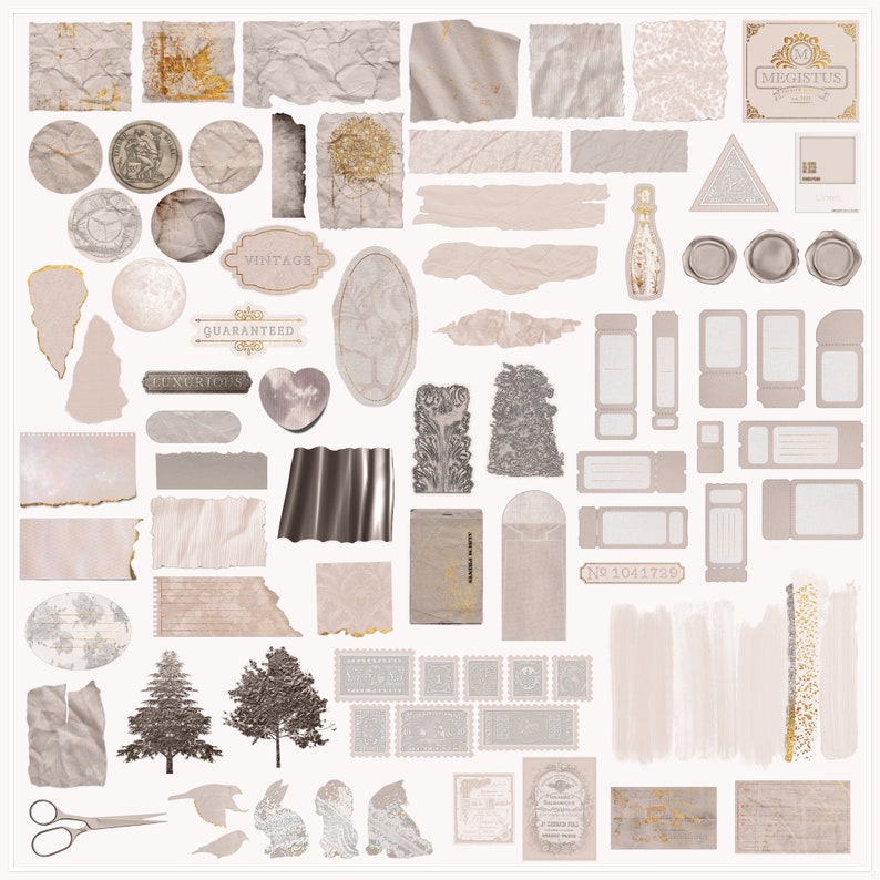 Digital Planner Stickers Linen Luxury Scrapbooking 500 - Etsy