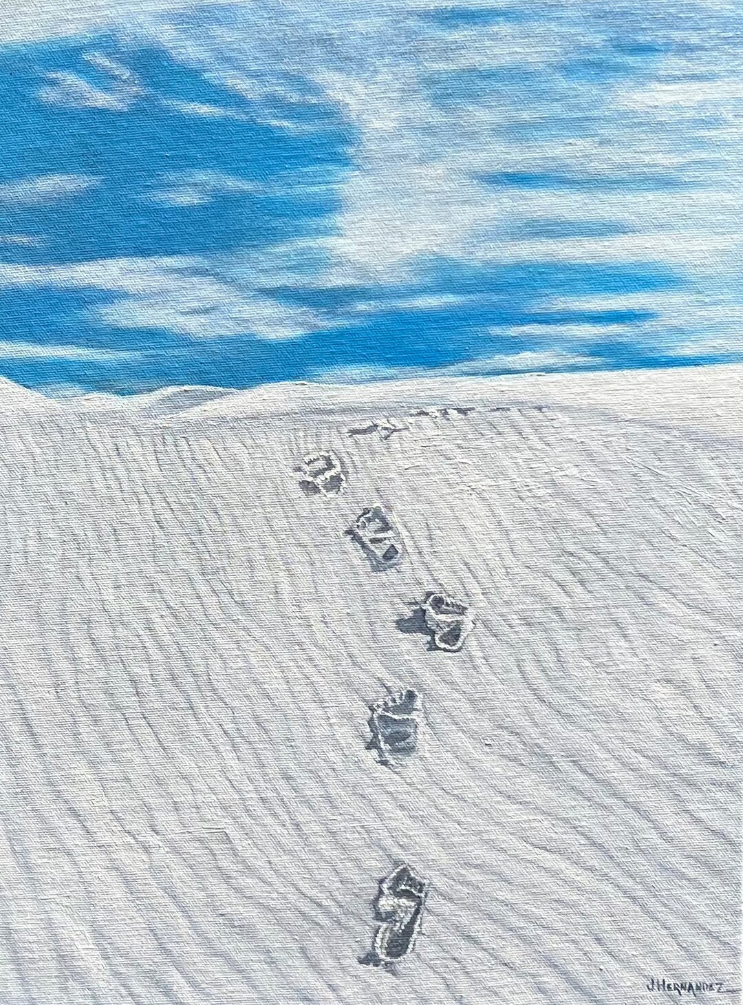 Footprints on White Sands: Original Oil Painting, New Mexico - Etsy