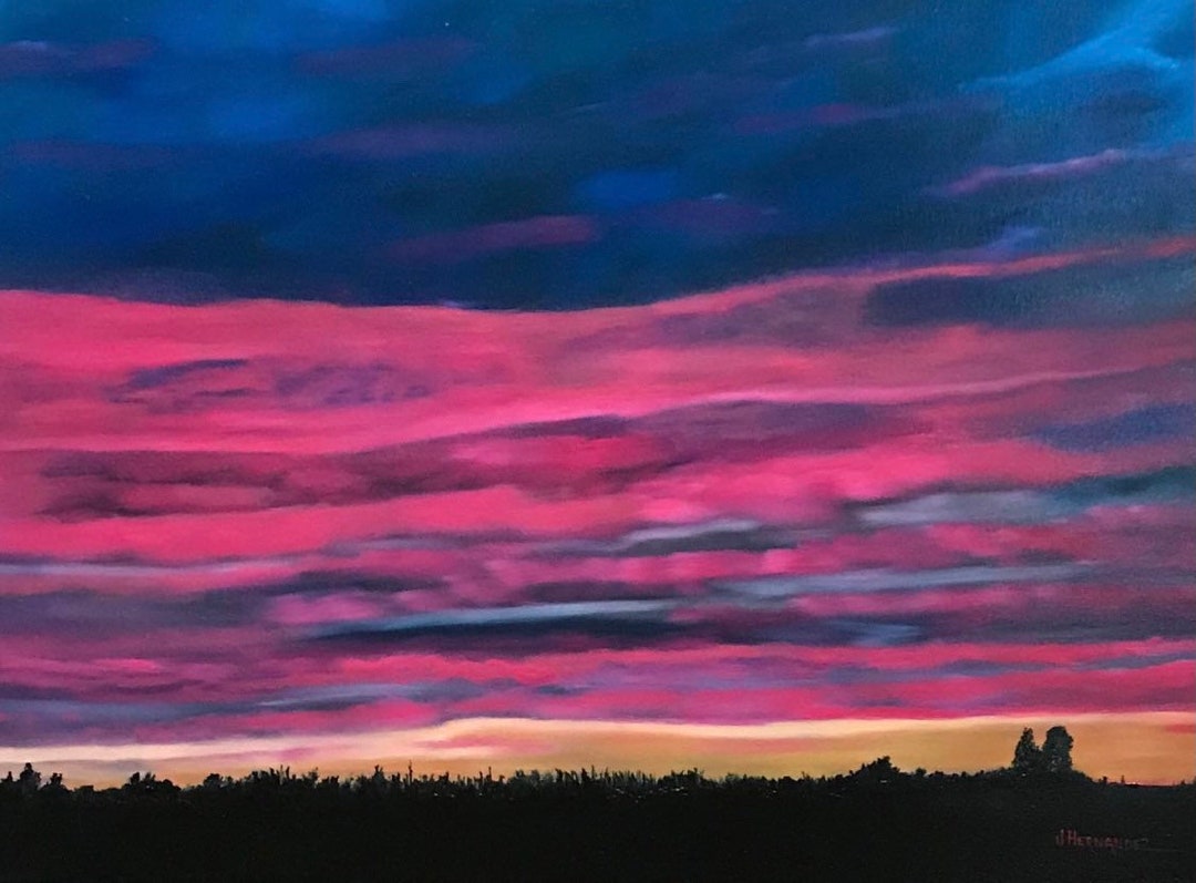 Glorious German Twilight Sunset Painting free Art Print With Painting ...