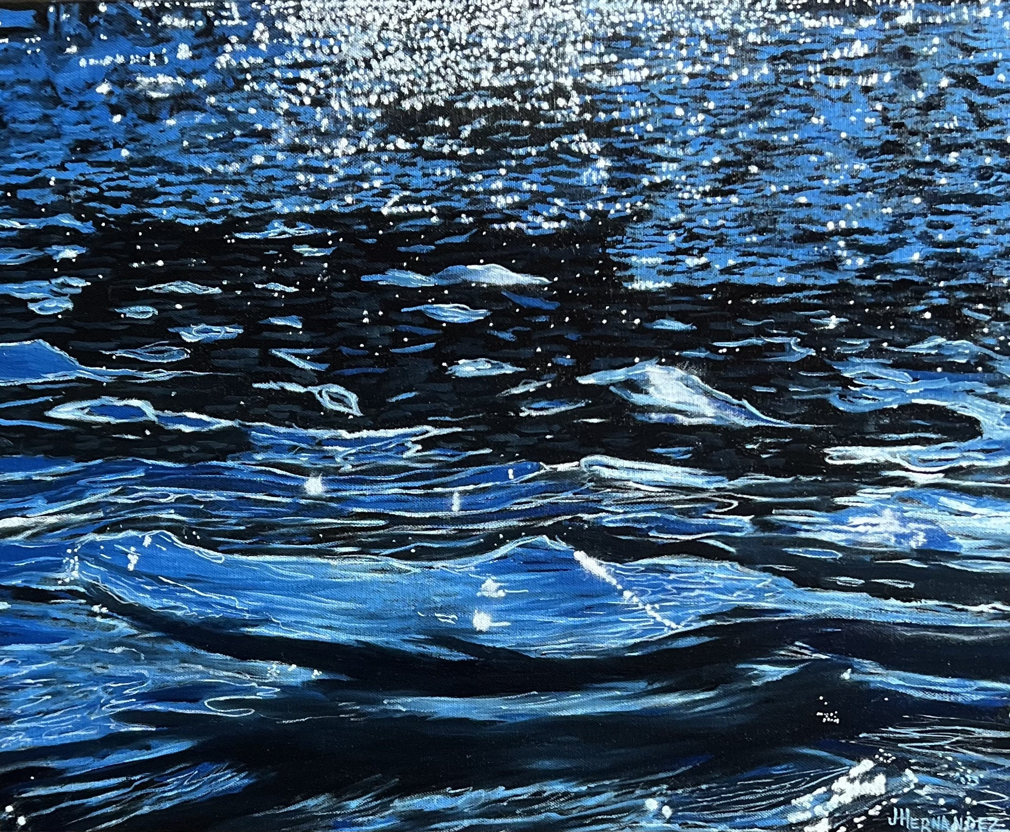 Ocean Glimmer Original Oil Painting Lapping Waves Dance in the Shimmering Light - Etsy