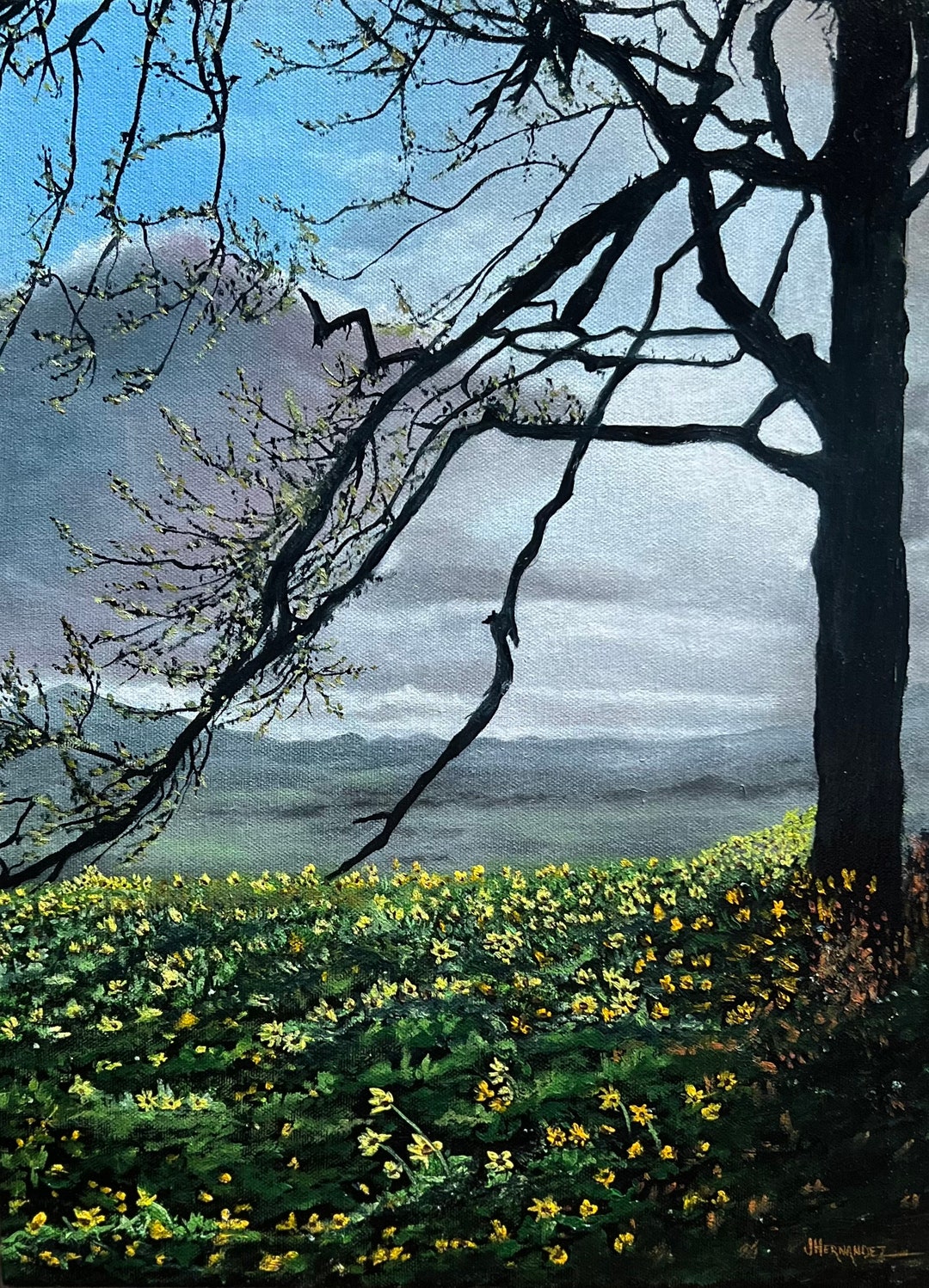 Spring Awakens Original Oil Painting…the Tree Buds and Flowers Bloom as ...