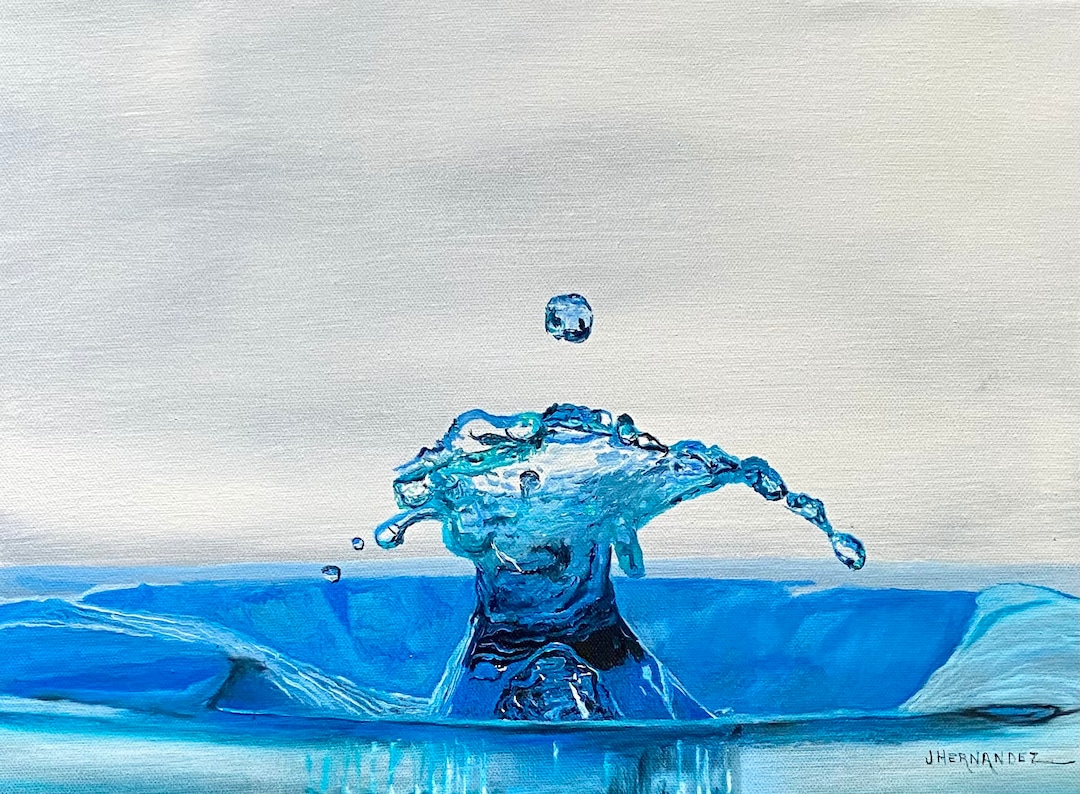 Icy Blue Splash Painting free Art Print With Painting Purchase - Etsy