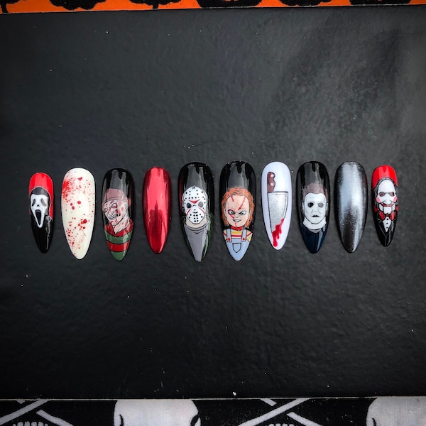 Horror Movie Fake Nails - Etsy