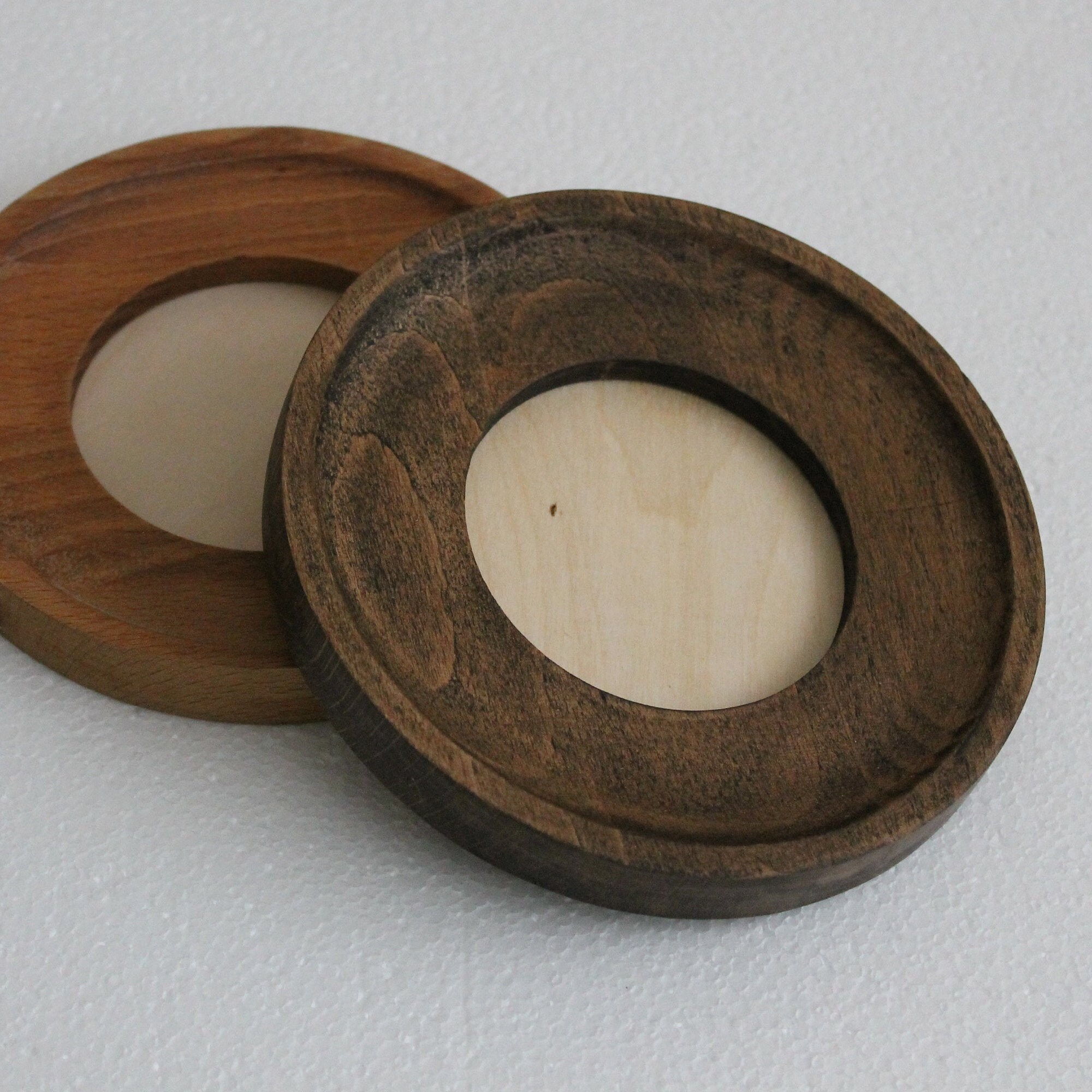 Round wooden frame for picture size 7.5 cm approx 3 inches | Etsy