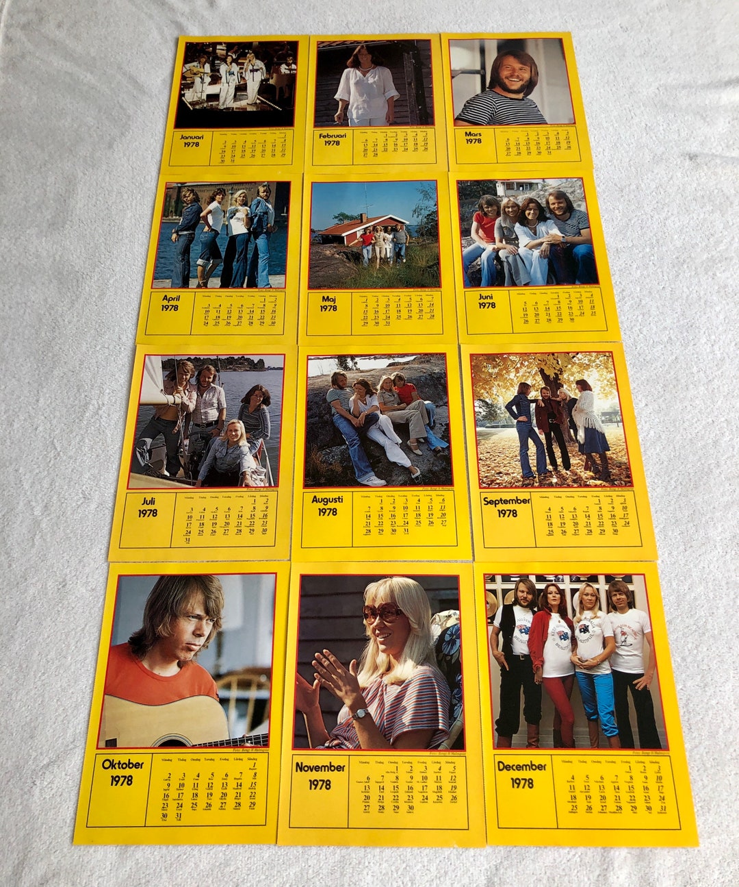 ABBA 1978 Calender Music Magazine Poster 1970s Björn Ulvaeus Agnetha ...