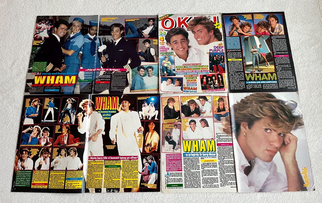 Wham 1984 Story Clips George Michael Andrew Ridgeley Swedish Poster ...
