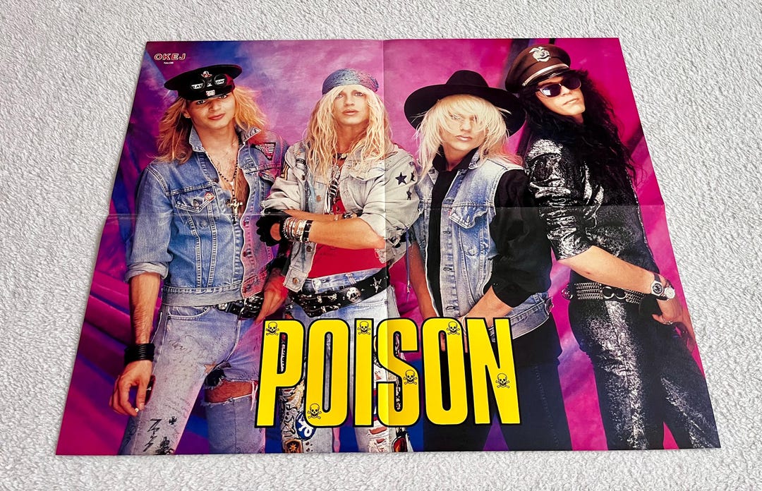 Poison 1989 Bret Michaels Swedish Poster Music Magazine OKEJ 1980s ...