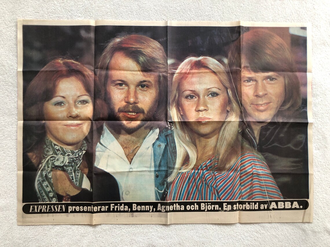 ABBA 1977 Swedish Magazine Poster 1970s Björn Ulvaeus Agnetha - Etsy