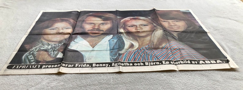 ABBA 1977 Swedish Magazine Poster 1970s Björn Ulvaeus Agnetha Fältskog ...