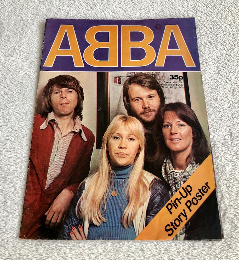 ABBA 1976 Giant Poster English Magazine 1970s Björn Ulvaeus - Etsy