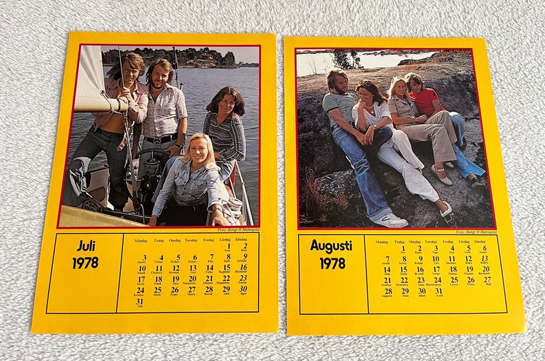 ABBA 1978 Calender Music Magazine Poster 1970s Björn Ulvaeus Agnetha ...