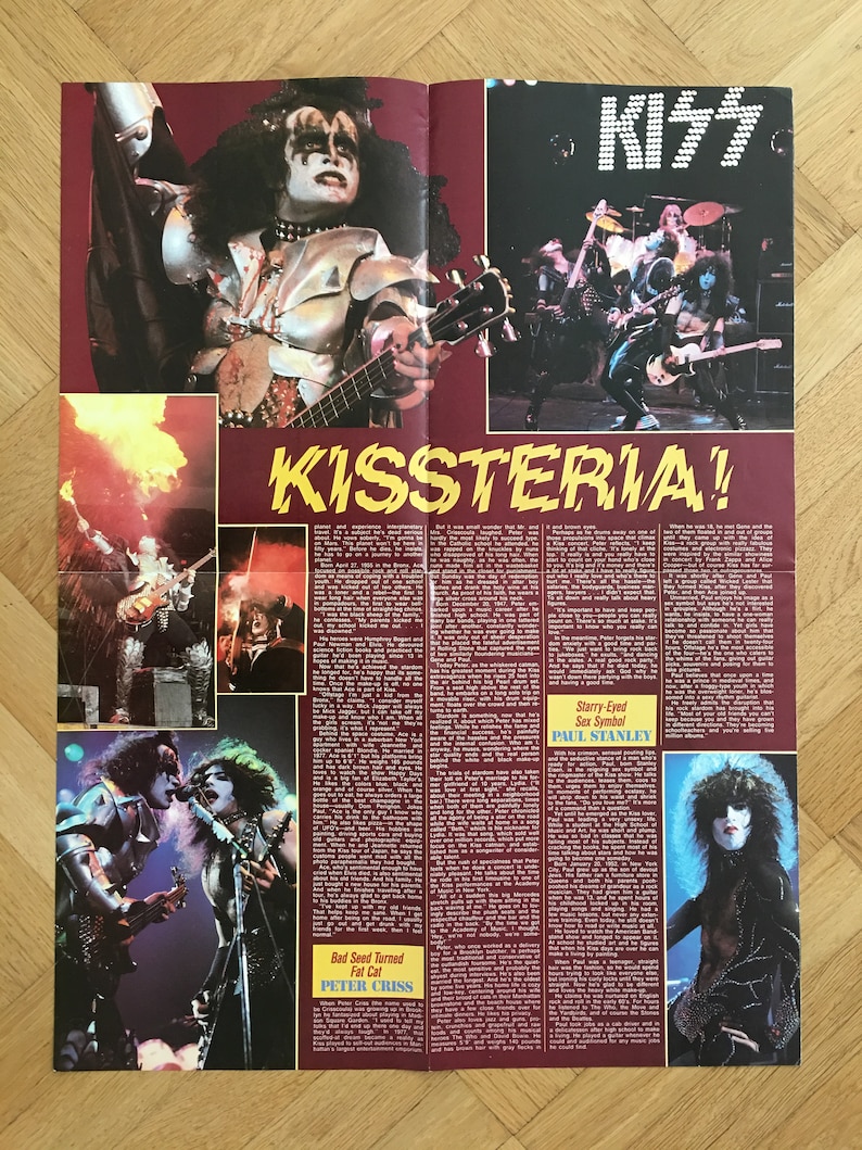 KISS Poster 1976 US Poster Magazine 1970s Teen Star Gene - Etsy