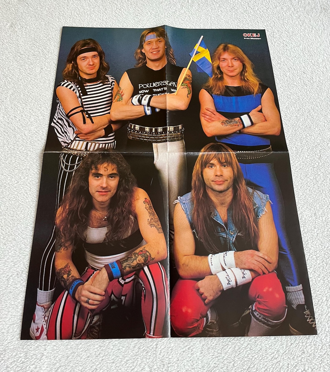 IRON MAIDEN 1984 Swedish Poster Magazine OKEJ 1980s Bruce Dickinson ...