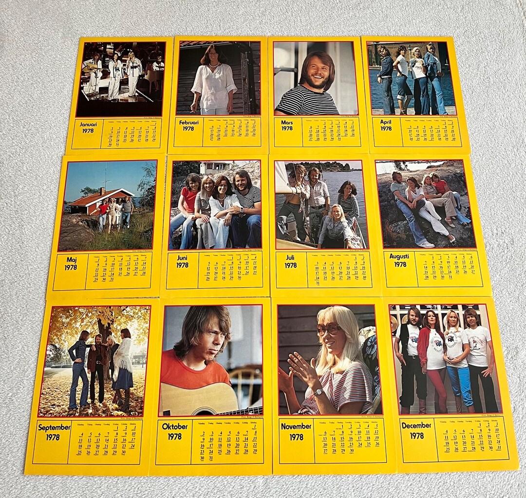 ABBA 1978 Calender Music Magazine Poster 1970s Björn Ulvaeus Agnetha Fältskog Benny Andersson ...