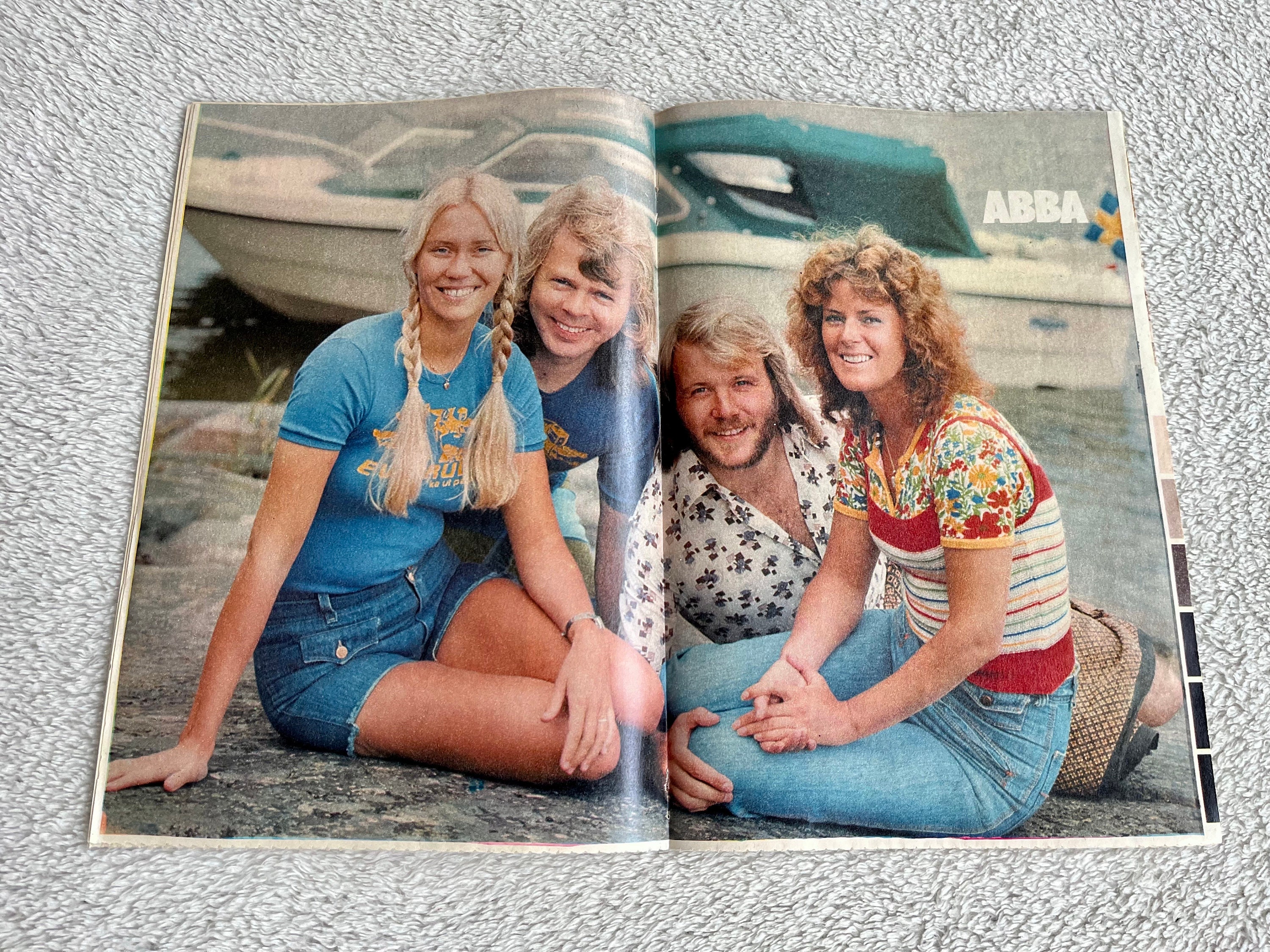 ABBA 1977 Swedish Magazine Poster 1970s Björn Ulvaeus Agnetha Fältskog Benny Andersson Anni-frid ...