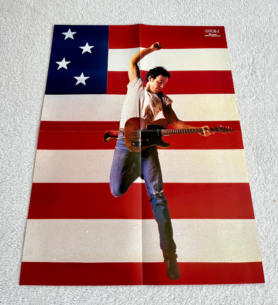 Bruce Springsteen 1984 Born in the USA the Boss Swedish Poster Music ...