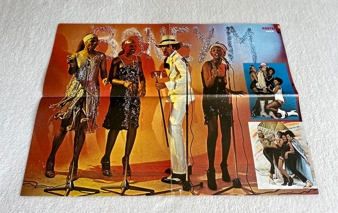 Boney M Poster 1977 Swedish Poster Music Magazine 1970s Vintage Rare ...