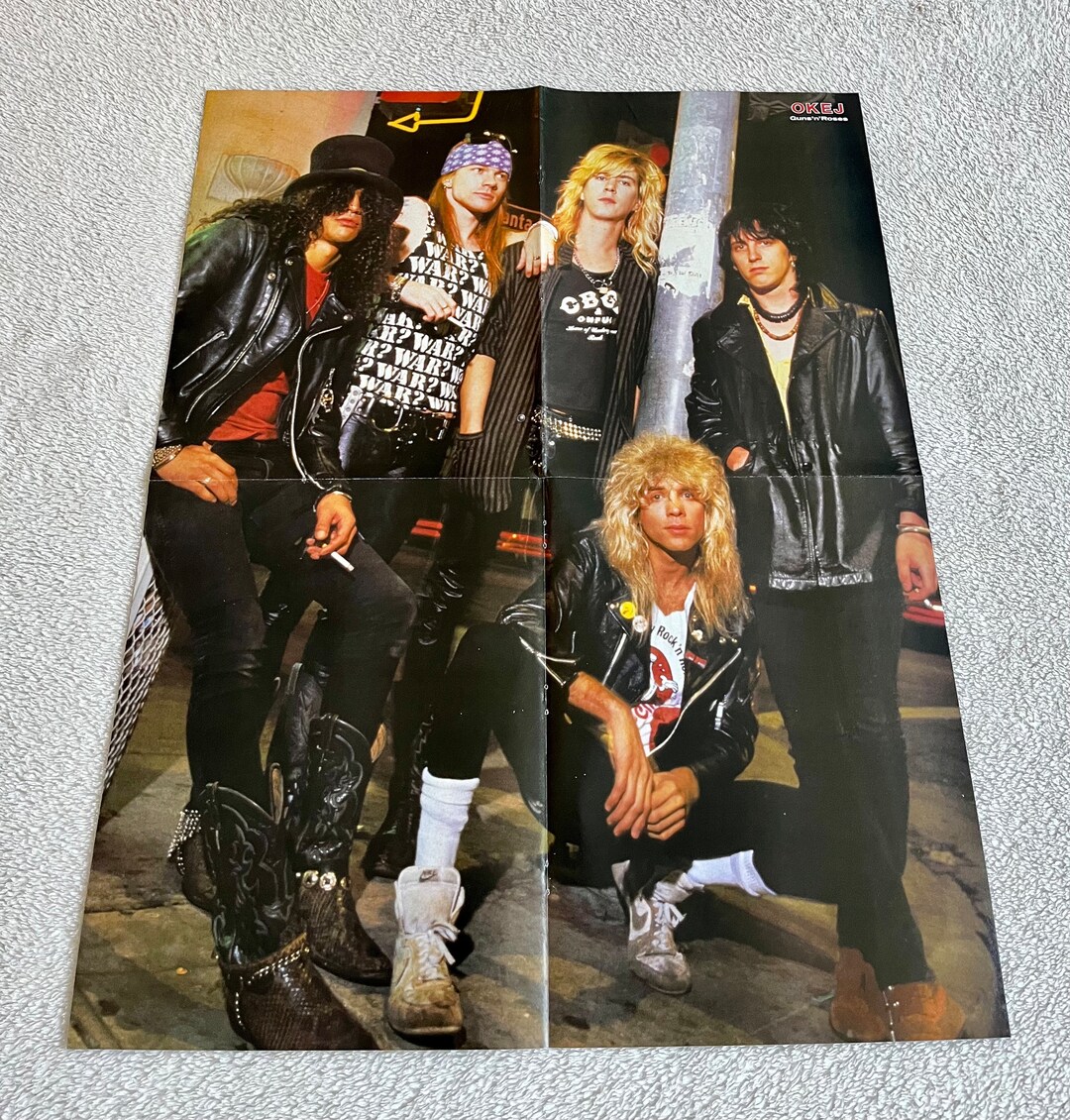 Guns N Roses 1989 GNR Swedish Poster Music Magazine OKEJ 1980s Axl Rose ...