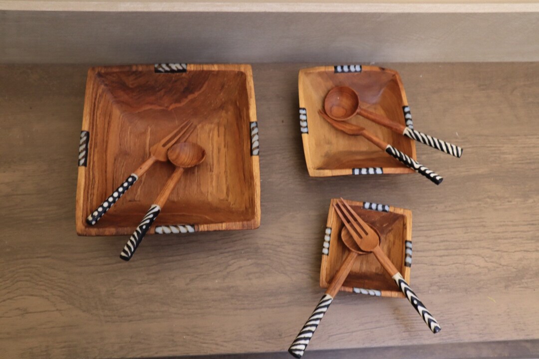 Kitchen Olive Wooden Plate Set, Dinner Set , Kitchen Set , Full Meal ...