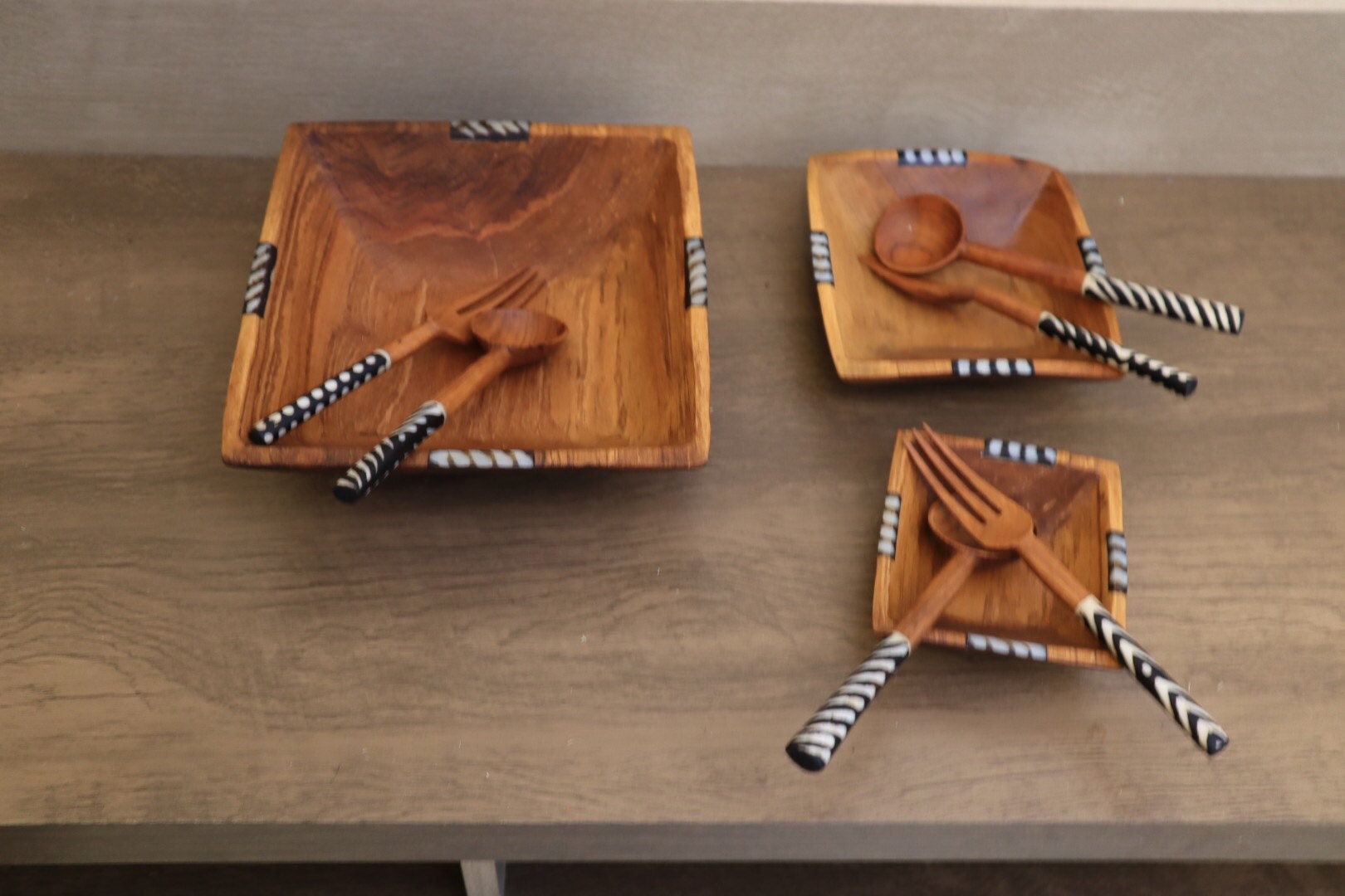 Kitchen Olive Wooden Plate Set Dinner Set Kitchen Set | Etsy