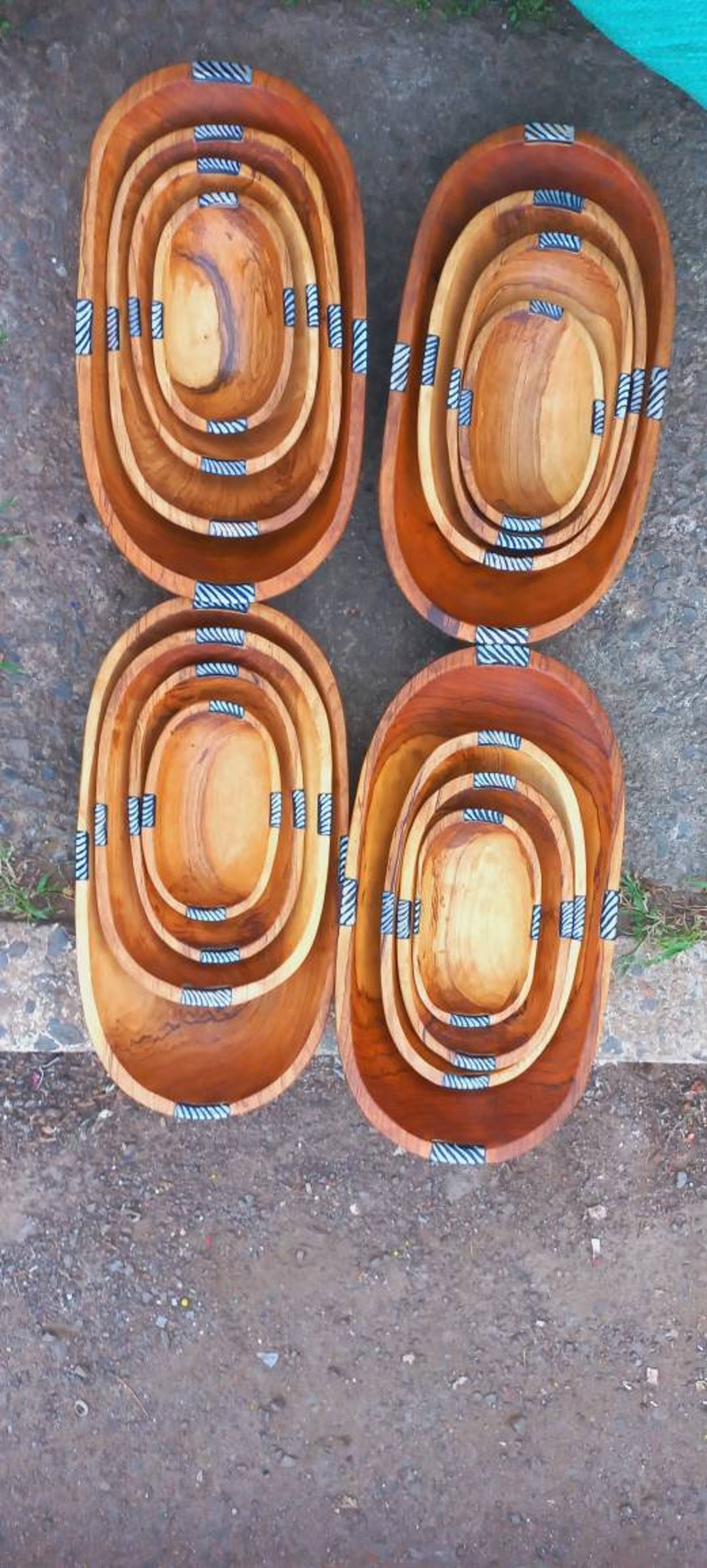 Set of 4 Wick Candle Ready Wood Bowl | With All Natural Fire Retardant ...