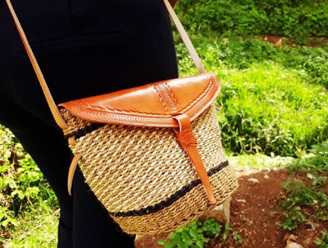African Hand Woven Sling Bag, Woven Bag, Baskets ,african Hand Woven ...