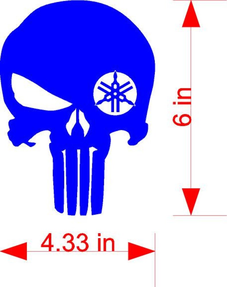 Yamaha Punisher Skull decals sticker graphic | Etsy