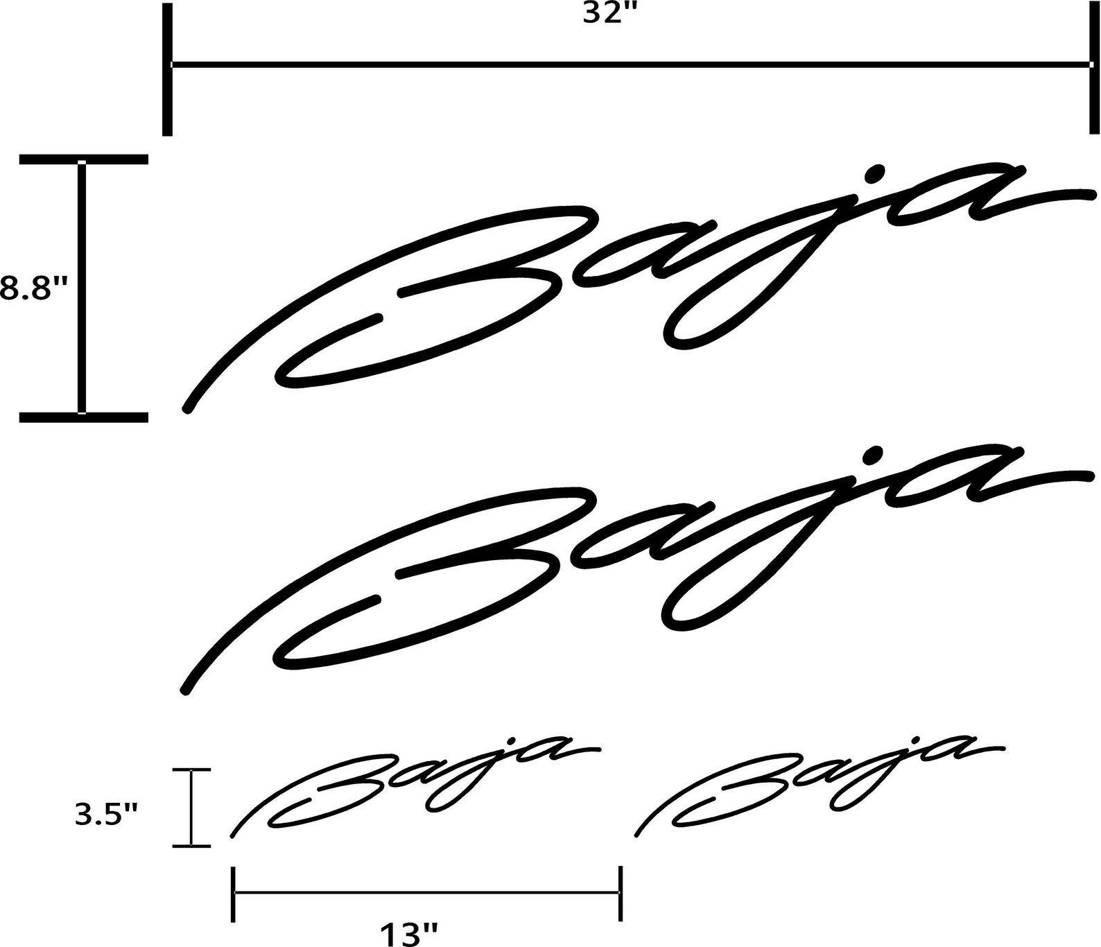 Baja Boat Decals Stickers Graphics. 4 Pk - Etsy