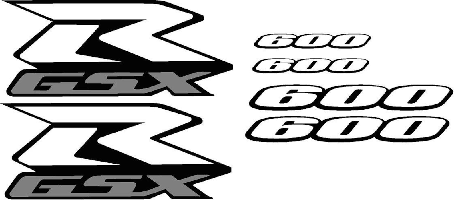 6pc Set of Suzuki GSXR 600 Decals Stickers Graphics | Etsy