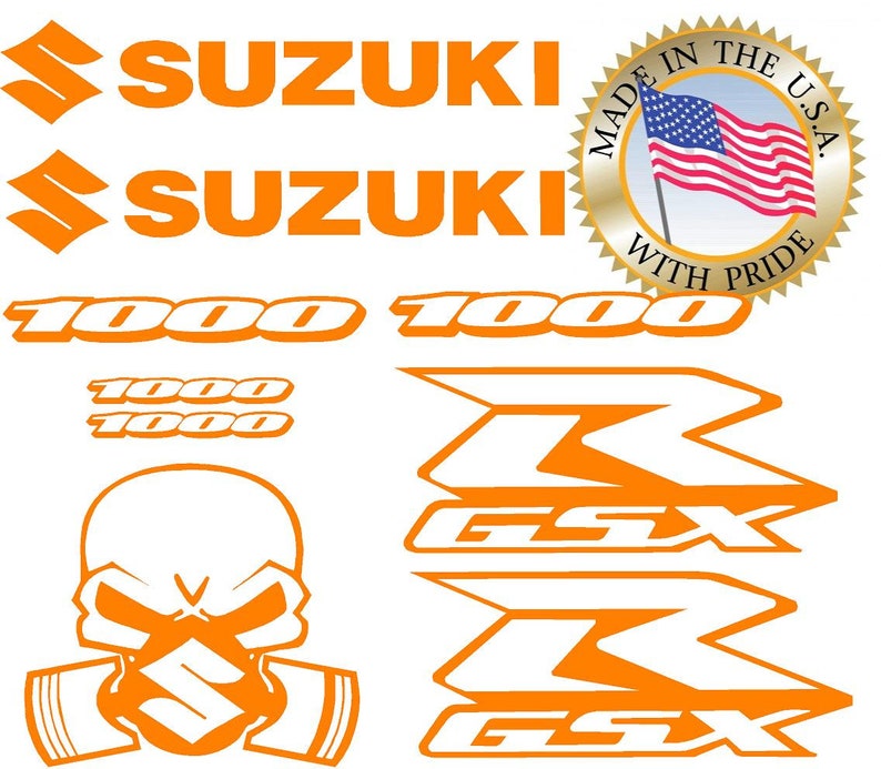 9pc set of Suzuki GSXR 1000 decals stickers graphics | Etsy