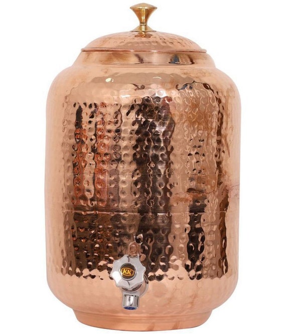Drink & Barware Home & Living Indian Copper Tanki Hammered Pure Copper ...