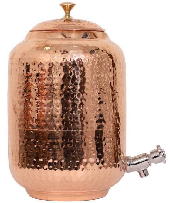 Drink & Barware Home & Living Indian Copper Tanki Hammered Pure Copper ...