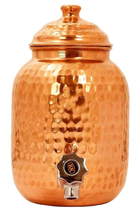 Drink & Barware Home & Living Indian Copper Tanki Hammered Pure Copper ...