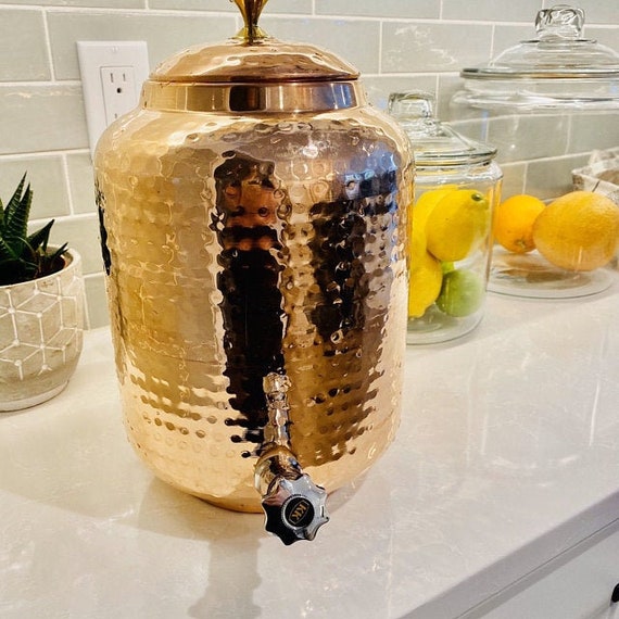 Drink & Barware Home & Living Indian Copper Tanki Hammered Pure Copper ...