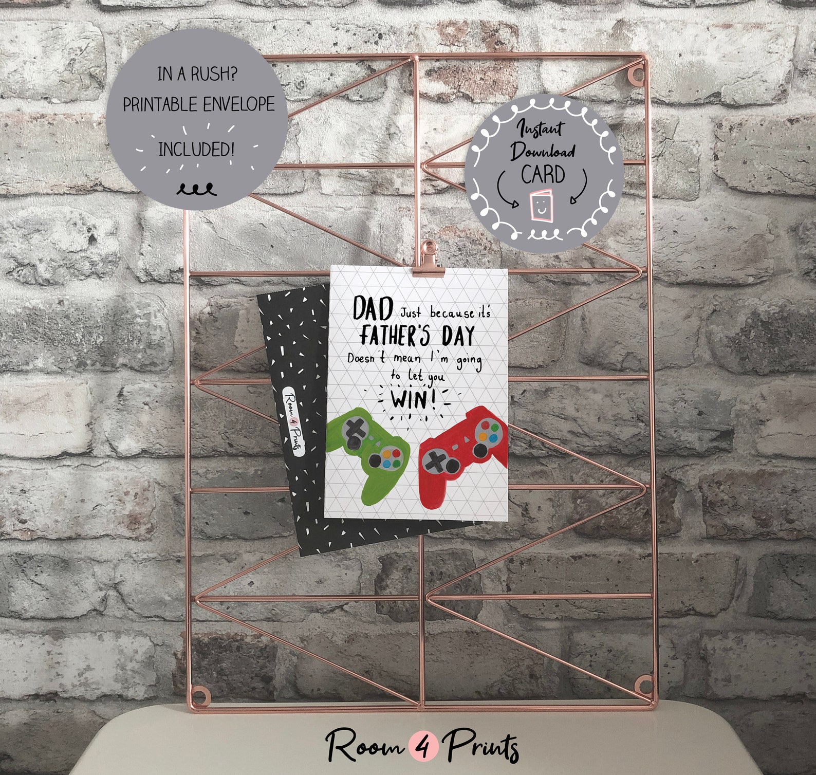 Printable Father's Day Card & Envelope-funny Father's Day Card-dad ...