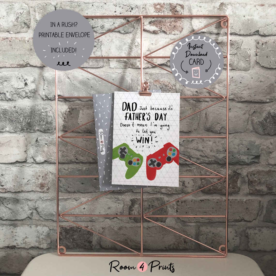 Printable Father's Day Card & Envelope-funny Father's Day Card-dad ...